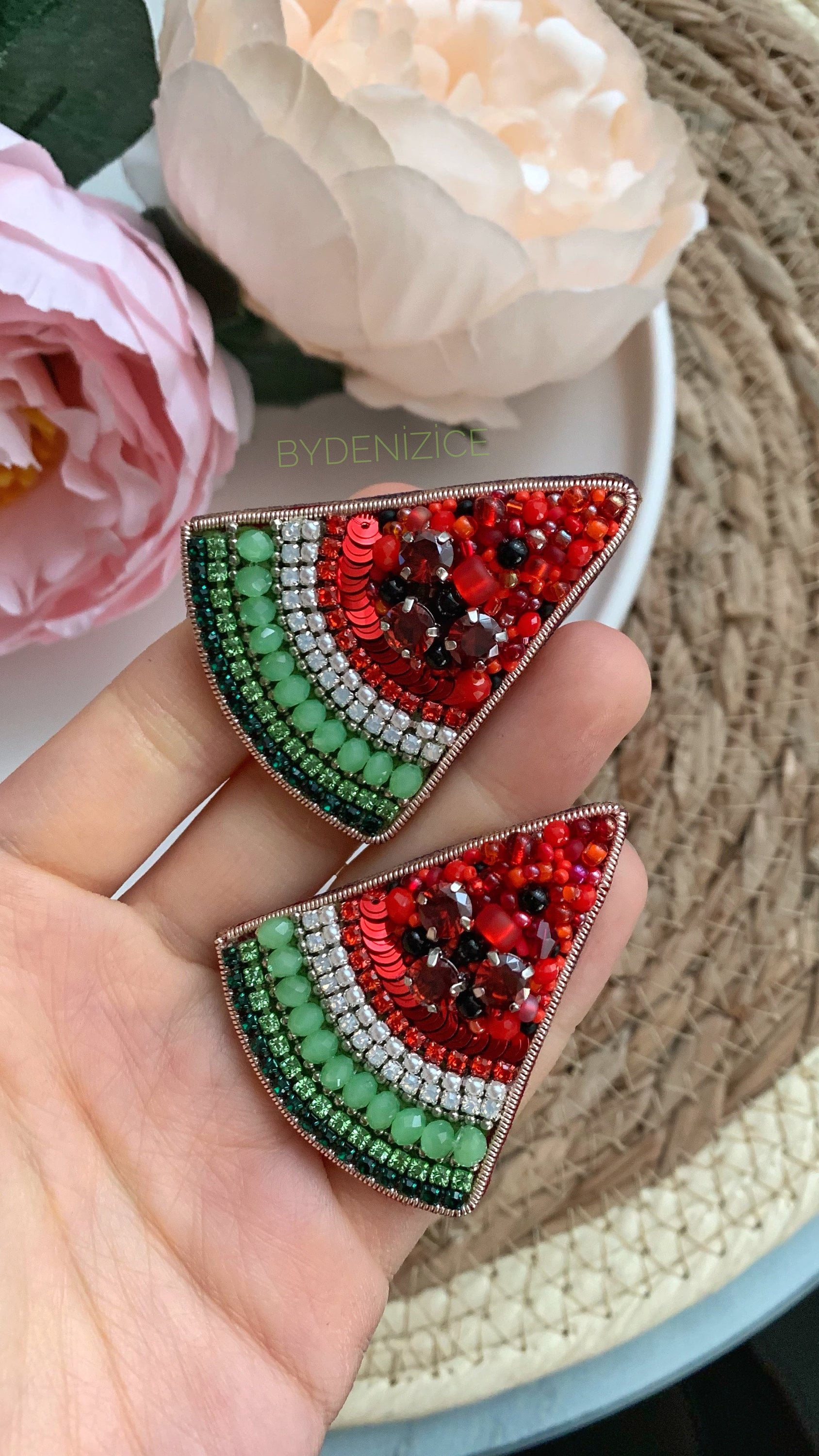 Watermelon Brooch, Fruit Brooch, Watermelon Pin, Watermelon Jewelry ...