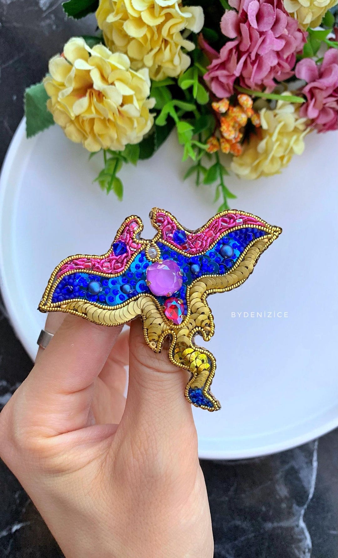 Handmade Stingray Brooch, Stingray Jewelry, Sea Animal Brooch, Fish ...