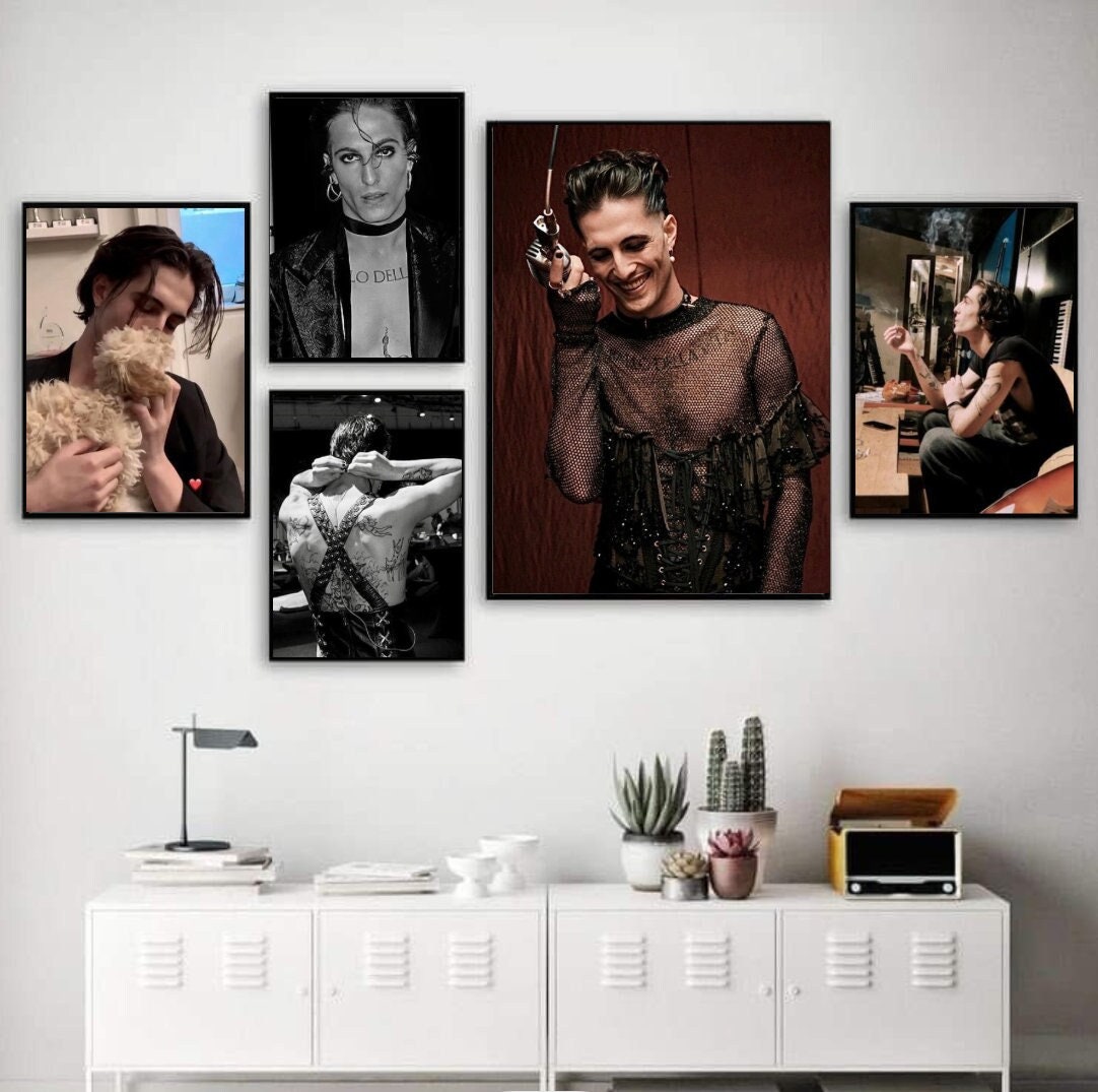 A NEW Set of 5 DAMIANO DAVID Printable Posters, Maneskin Posters, Rock ...