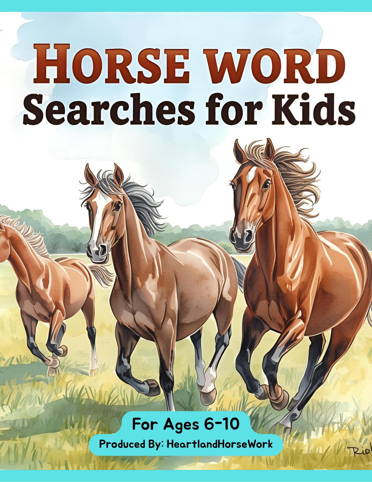 Horse Word Search Pages for Kids: Educational Printables Ages 6-10 (PDF ...