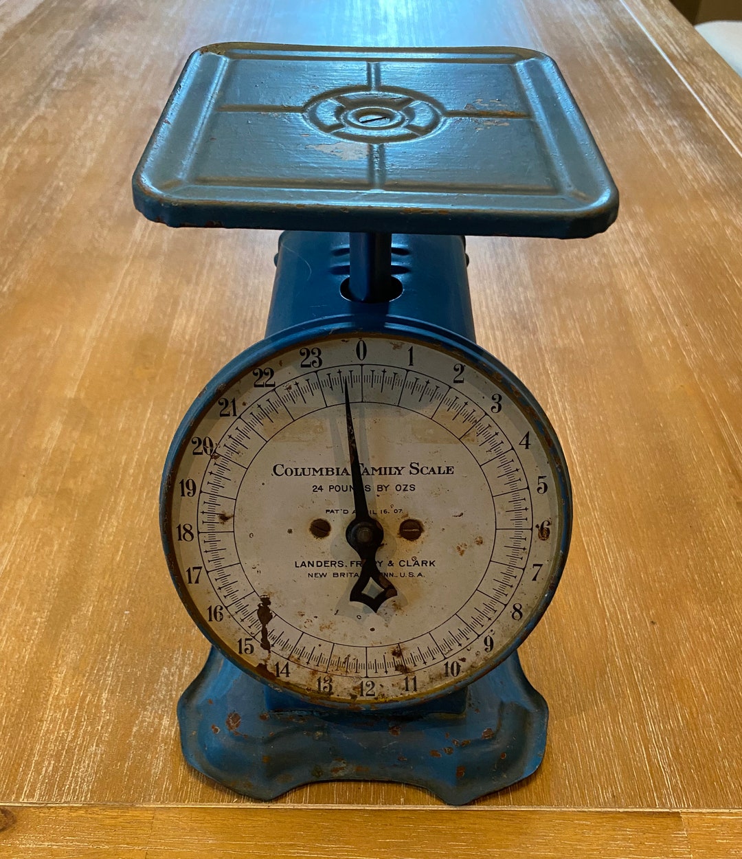 Vintage 1920 Columbia Family Scale in Time Worn Cobalt Blue - Etsy