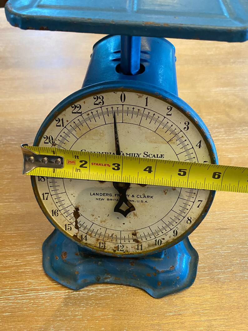 Vintage 1920 Columbia Family Scale in Time Worn Cobalt Blue - Etsy
