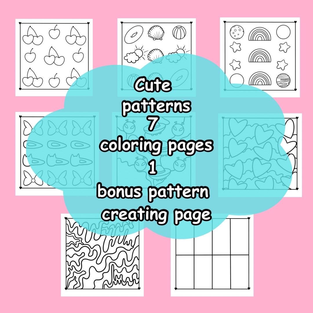 Cute Coloring Pages, Bold and Easy Patterns, Simple and Fun for Kids ...