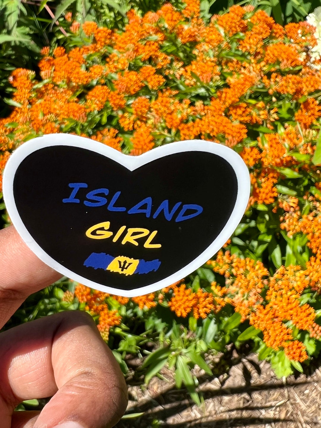 Barbados Island Girl Sticker | Heart Sticker | Water Bottle | Laptop ...