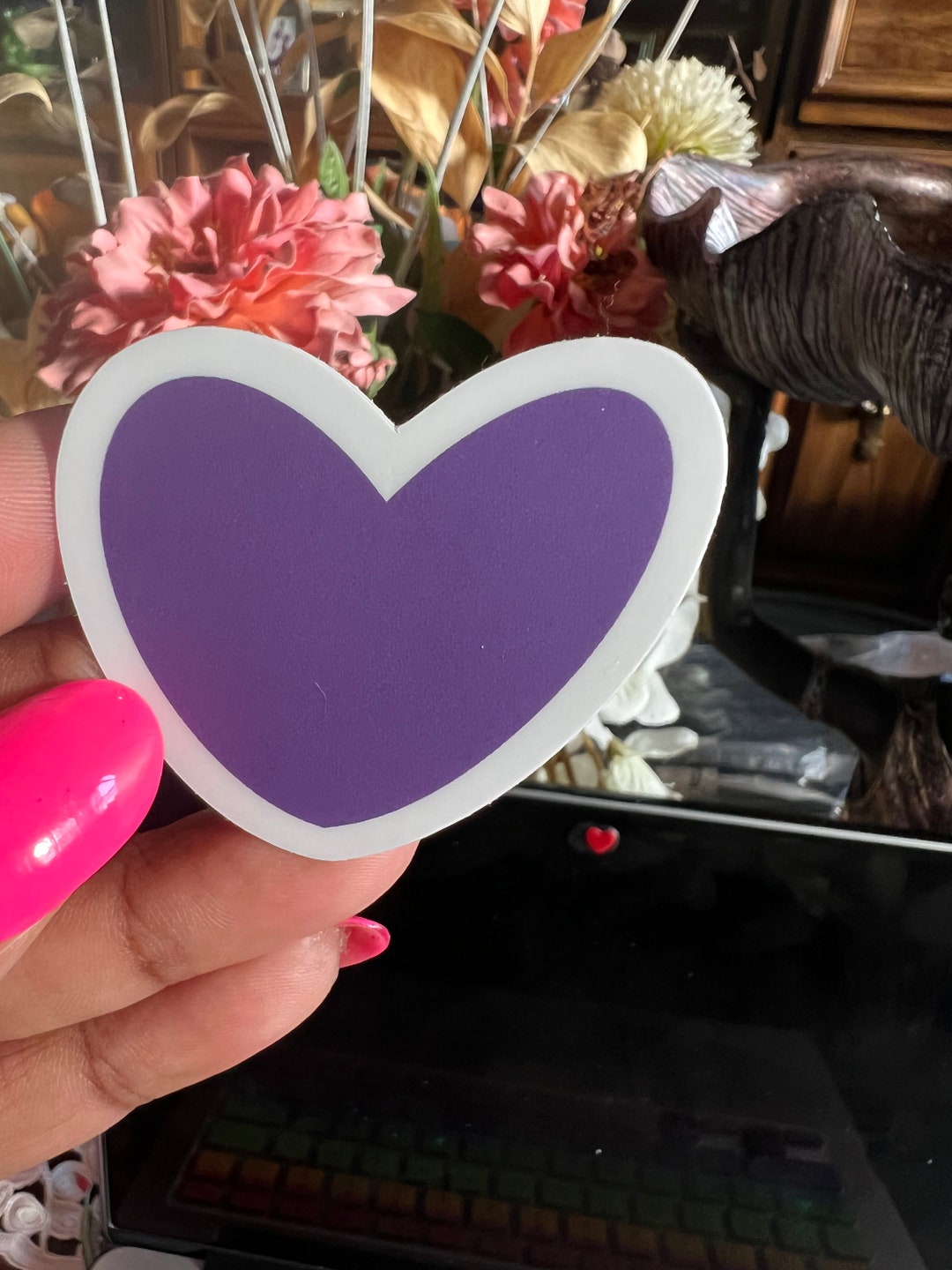 Purple Heart Sticker | Water Bottle & Laptop Sticker - Etsy