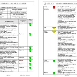 Risk Assessment and Method of Statement Template Document - Etsy