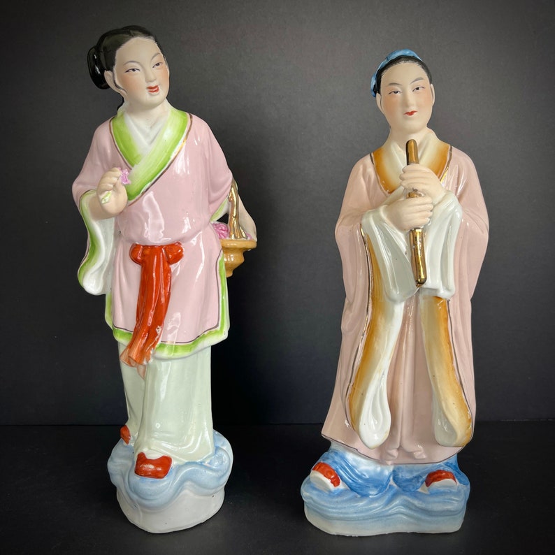 Set of Chinese Eight Immortals Porcelain Figurines – Large Asian God ...