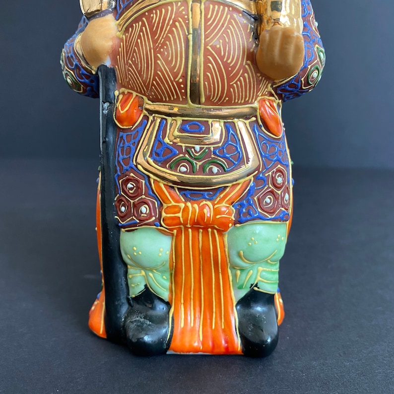 Japanese Kutani Bishamon Porcelain Figurine Ceramic Statue God of ...