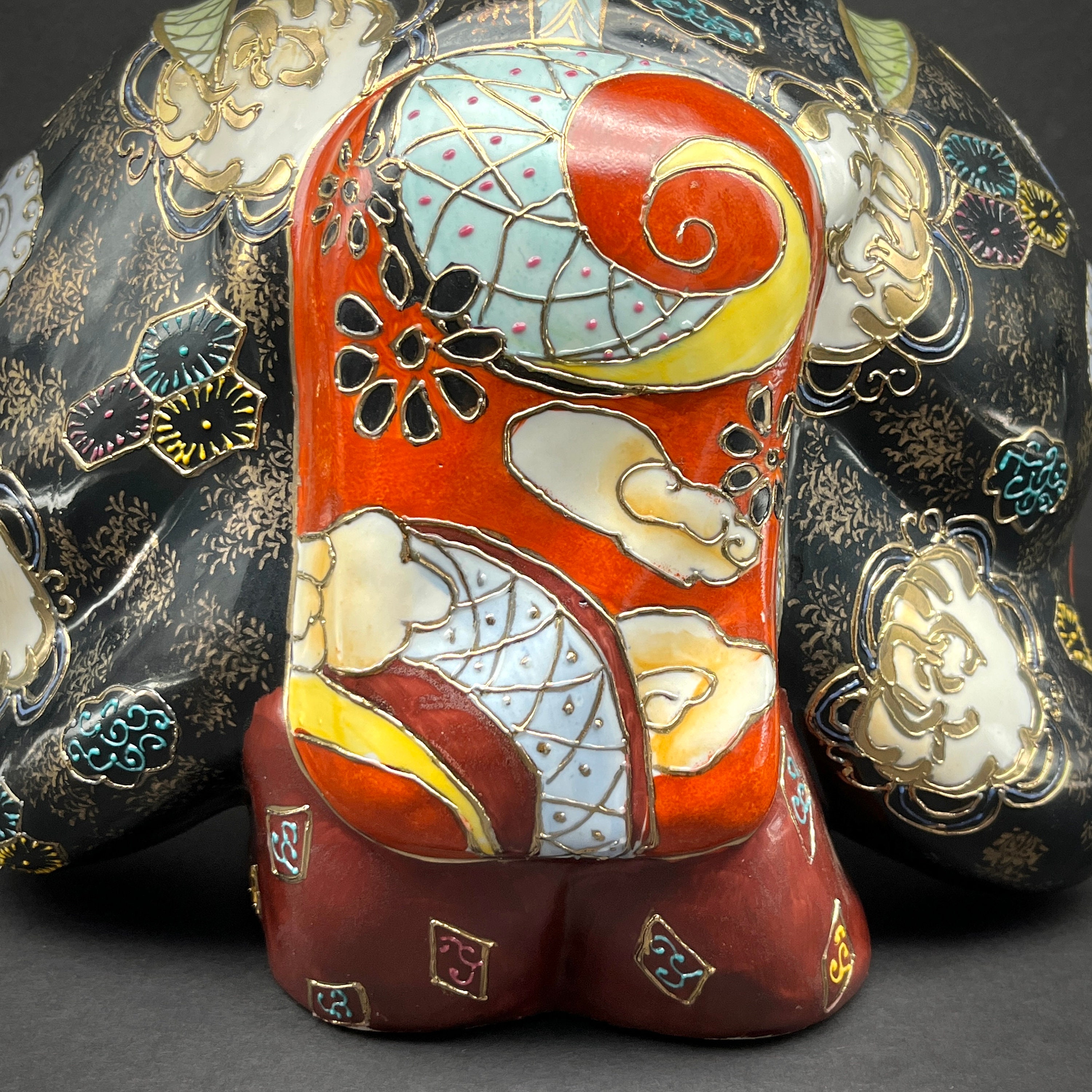 Japanese Porcelain Figurine Noh Dancer Ceramic Statue Kutani Moriage ...