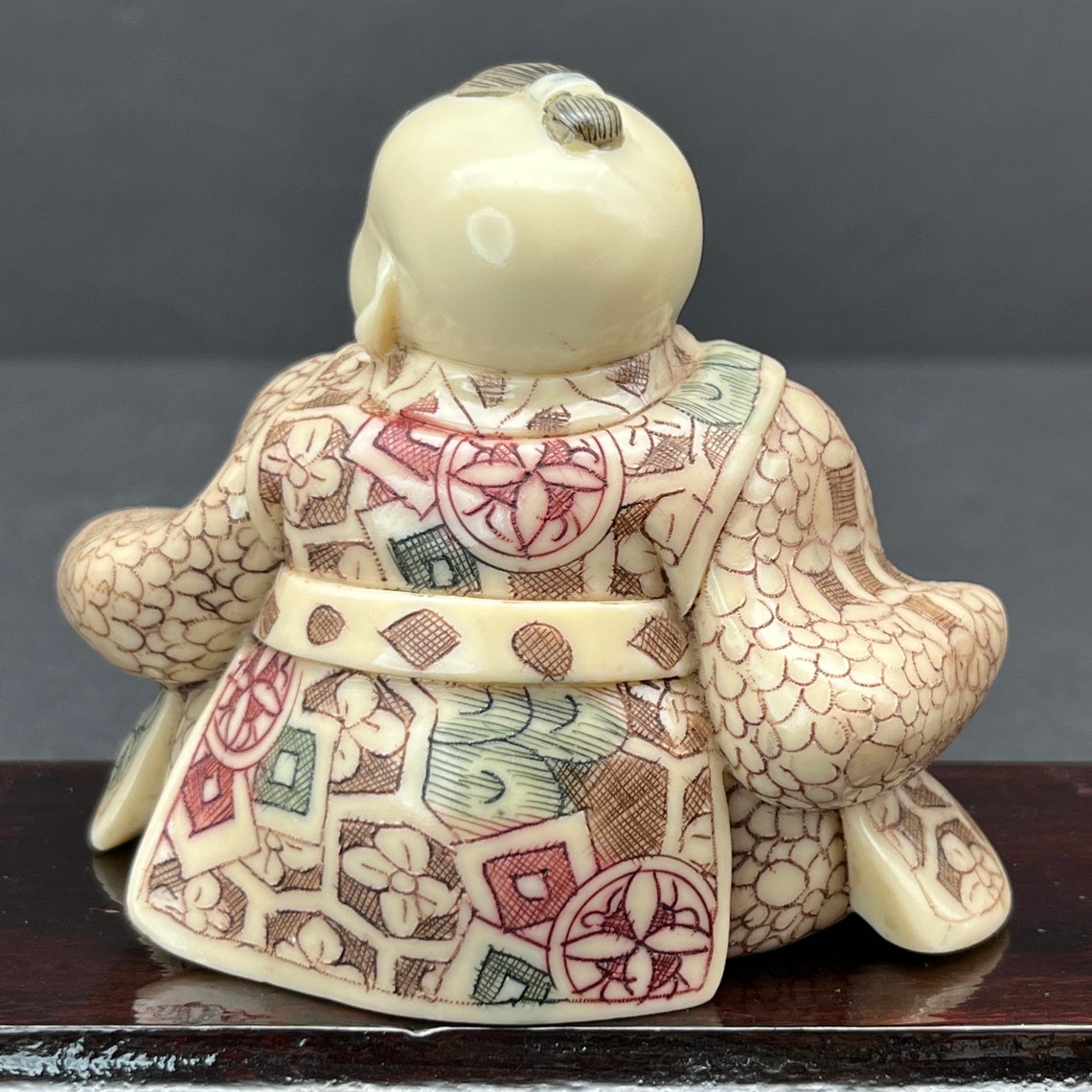 Chinese Japanese Baby Boy Child Figurine Swing Bar Wood Stand Set, High ...