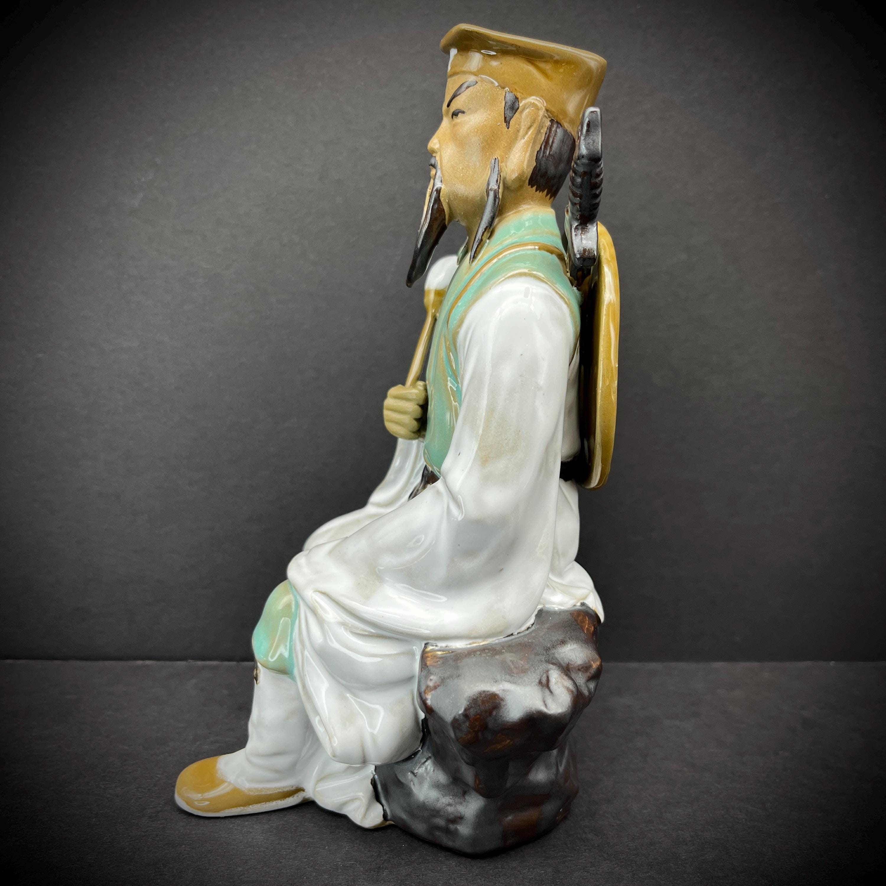 Chinese Lu Dongbin Figurine Eight Immortals Shiwan Mudman Porcelain ...