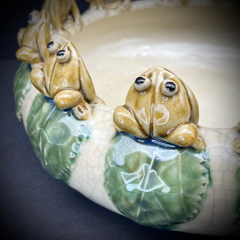 Cute Frog Porcelain Planter Round Flower Pot Pottery Ceramic Vase ...