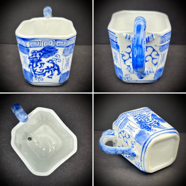 Chinese Blue White Porcelain Tea Set Wine Set Sake Set Dragons Ceramic ...