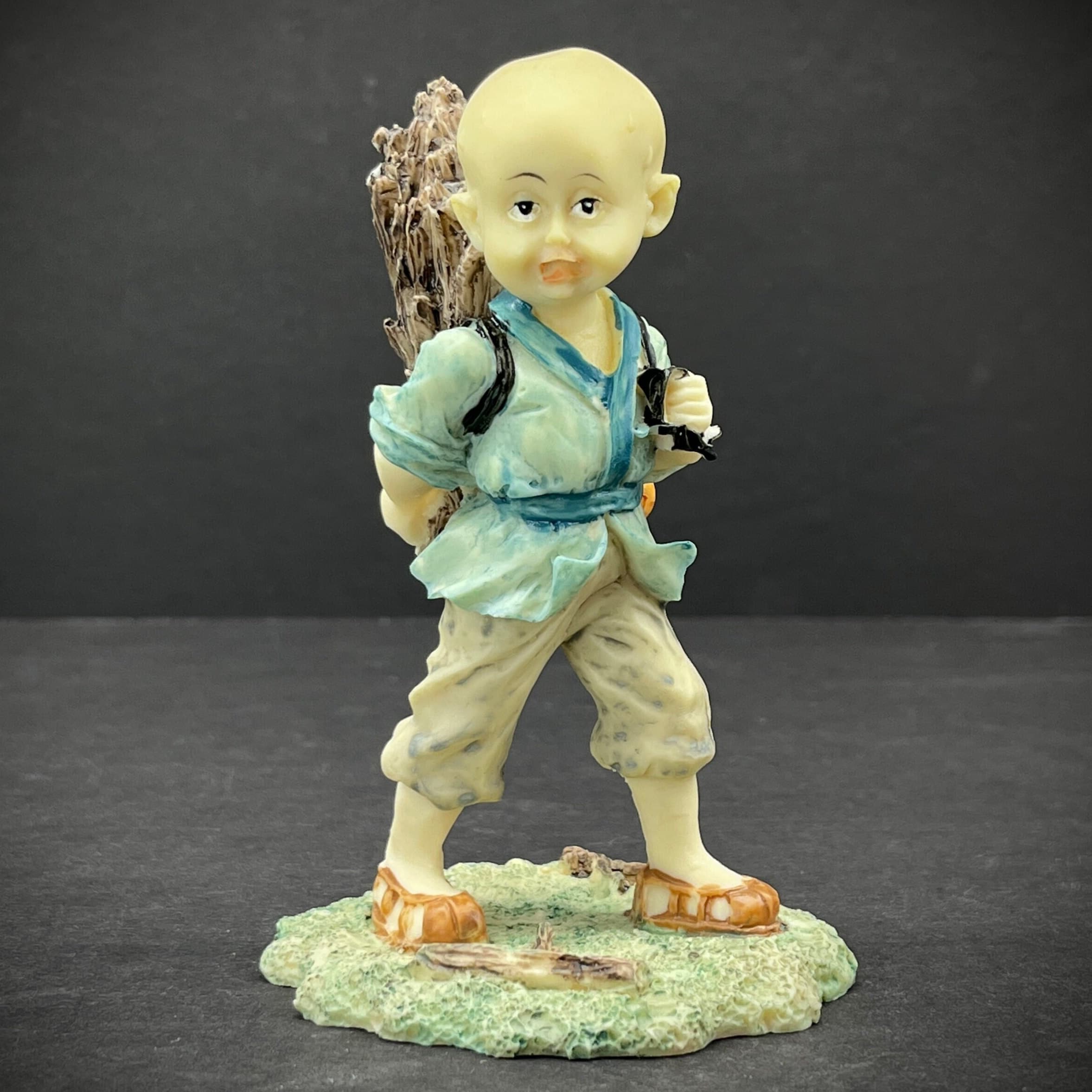 Chinese Young Shaolin Monk Figurine Buddhist Statue 5 Kung Fu Martial ...