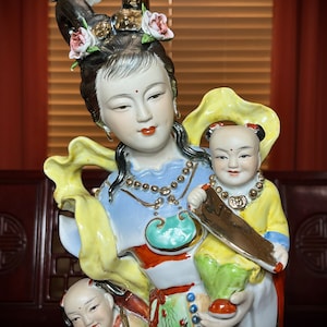 Large Chinese Goddess Magu Porcelain Statue – Longevity Figurine W ...