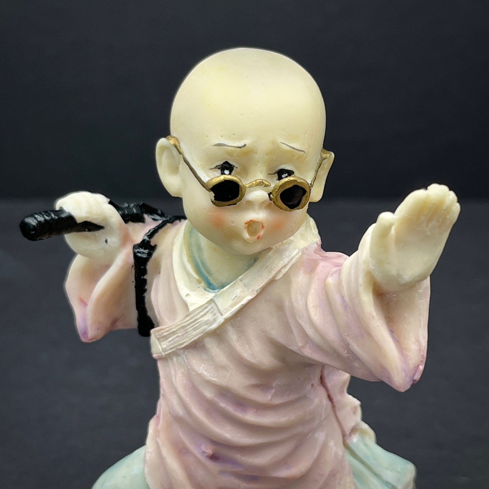 Chinese Young Shaolin Monk Statue Buddhist Figurine 2 Kung Fu Martial ...