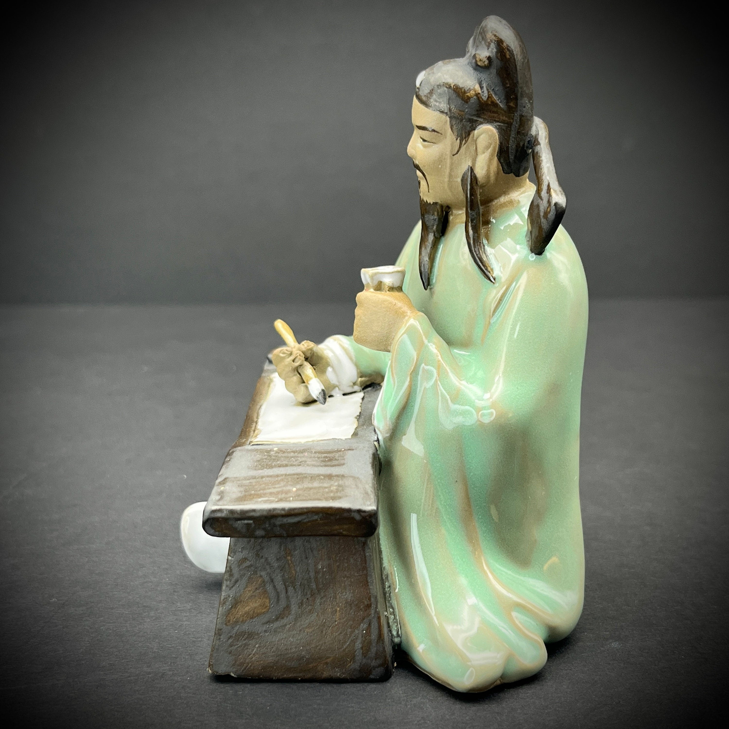 Chinese Poet Li Bai Porcelain Figurine Shiwan Ceramic Mudman Statue ...