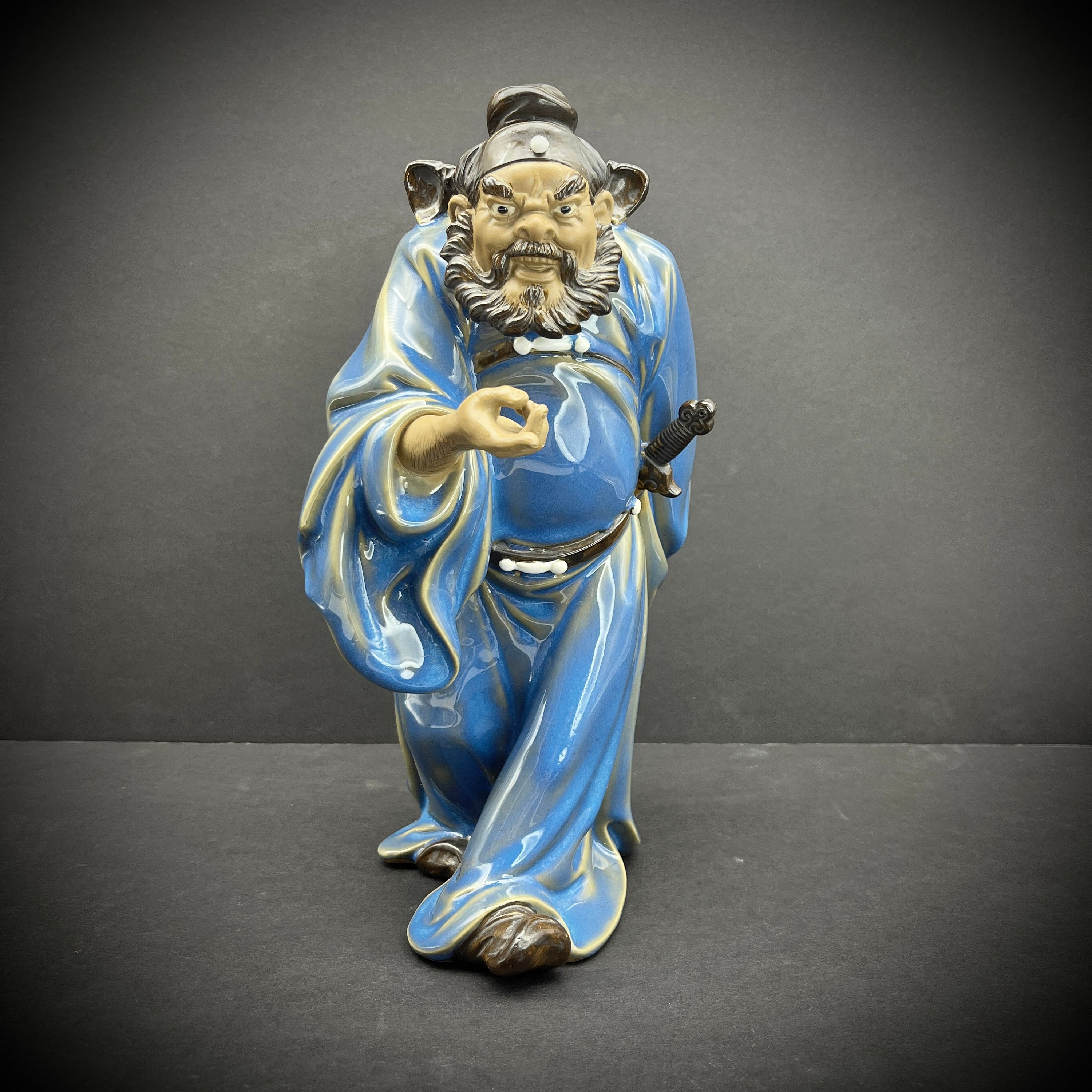 Zhong Kui Chinese Shiwan Statue Porcelain Figurine Blue Demon - Etsy