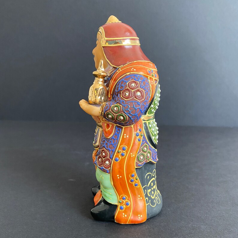 Japanese Kutani Bishamon Porcelain Figurine Ceramic Statue God of ...