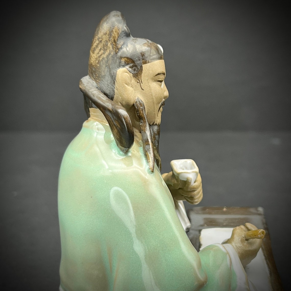 Chinese Poet Li Bai Porcelain Figurine Shiwan Ceramic Mudman Statue ...
