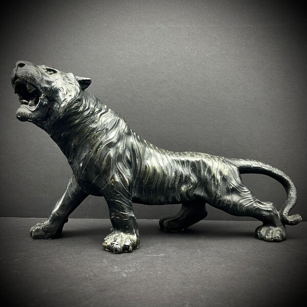 Metal Tiger Statue Figure - Etsy