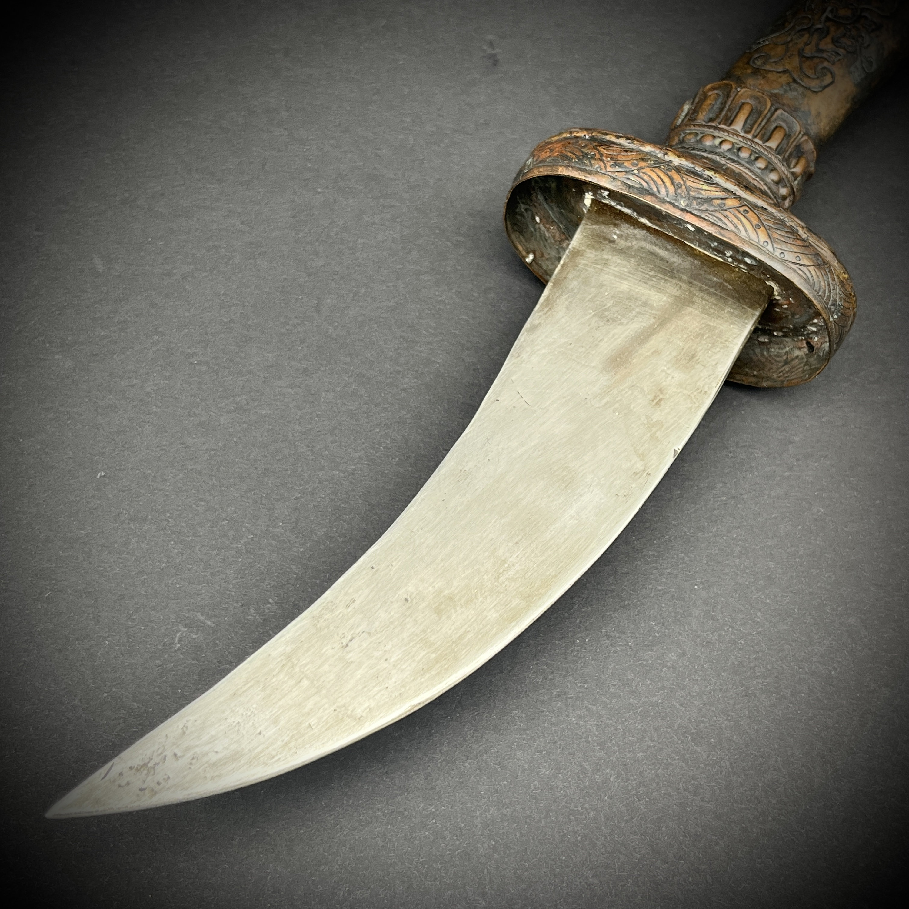 Chinese Mongolian Ceremonial Sword Dagger With Scabbard 4 Dragon Metal ...