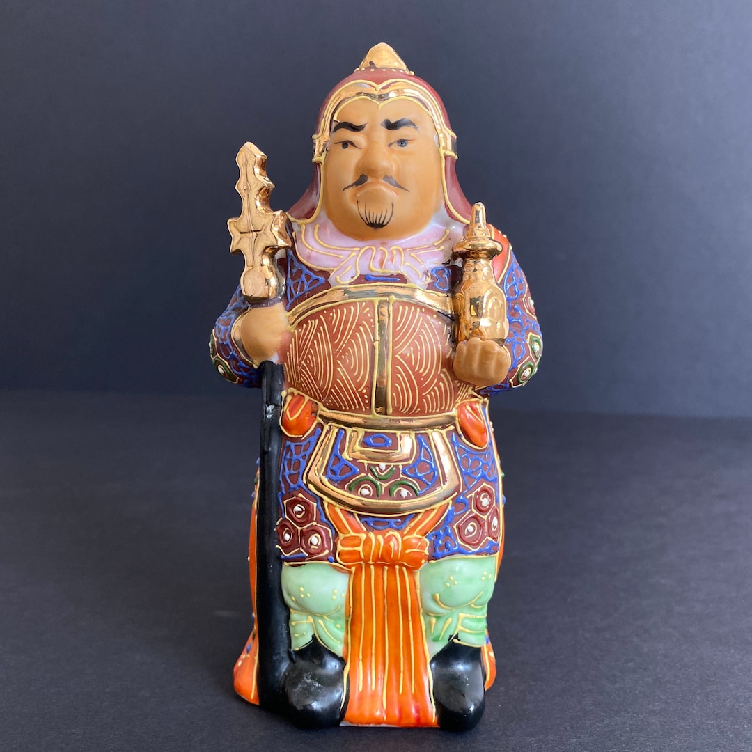 Japanese Kutani Bishamon Porcelain Figurine Ceramic Statue God of ...