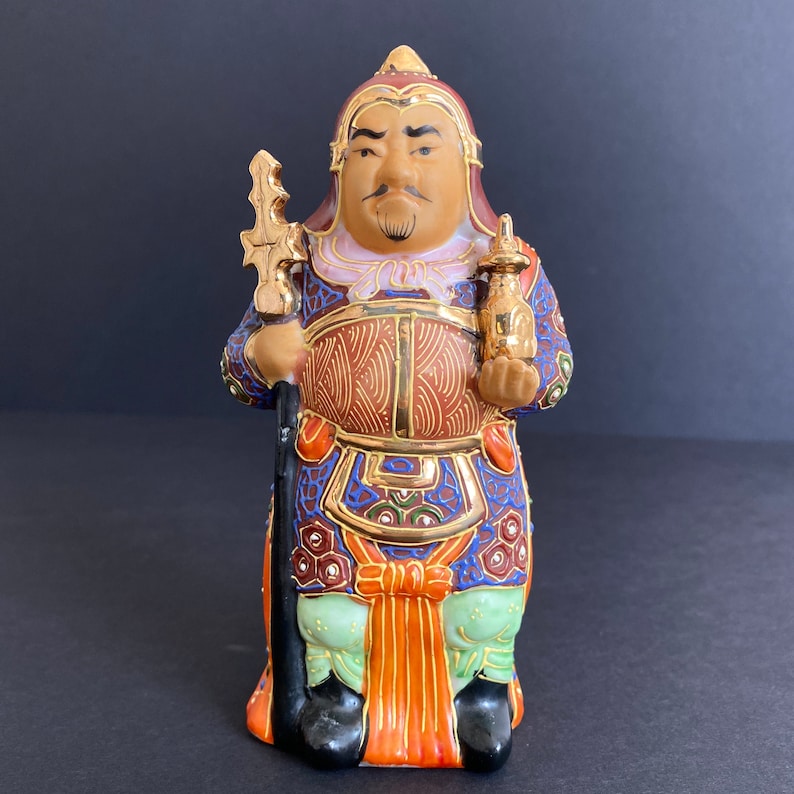 Japanese Kutani Bishamon Porcelain Figurine Ceramic Statue God of ...
