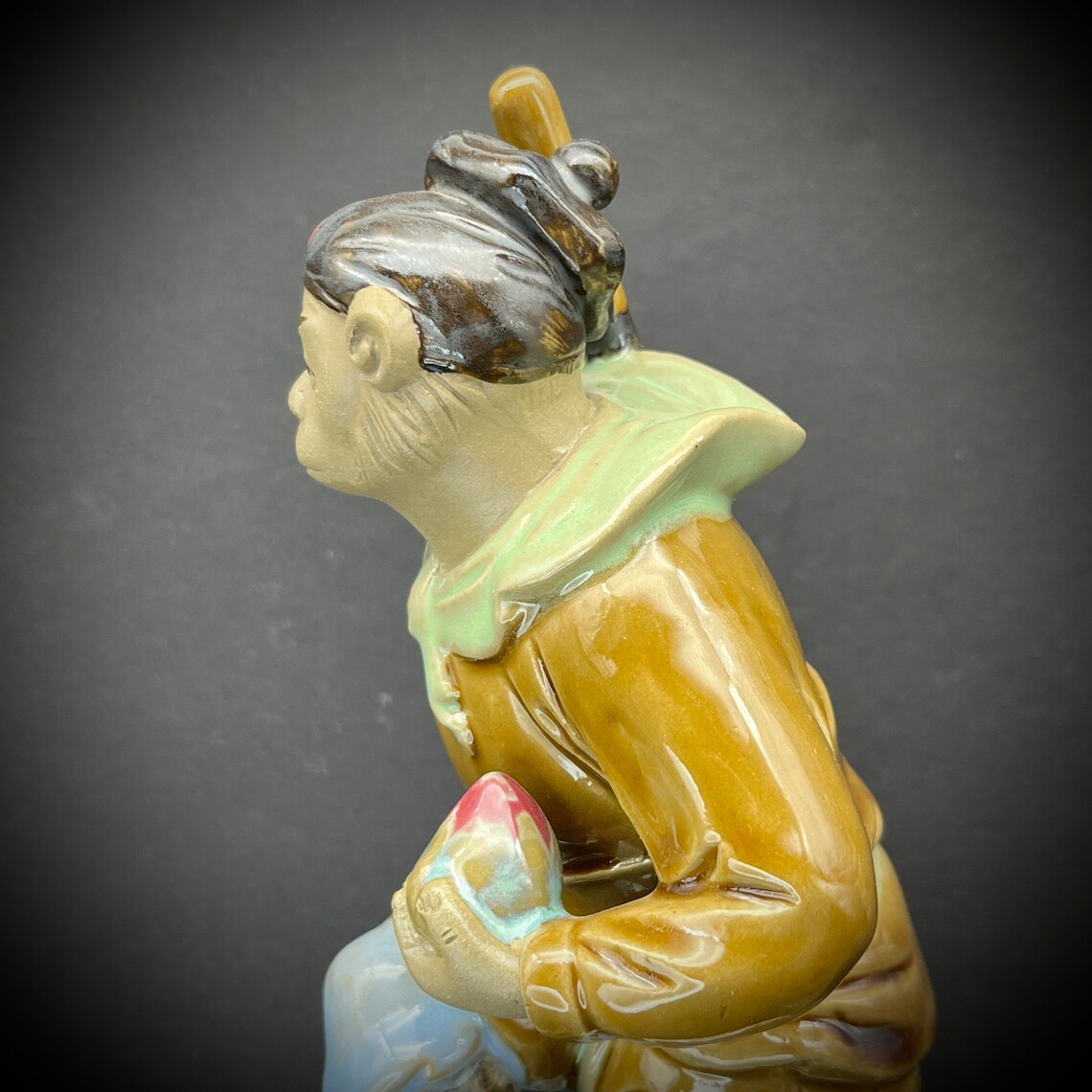 Chinese Monkey King Sun Wukong Porcelain Figurine Shiwan Ceramic Statue ...