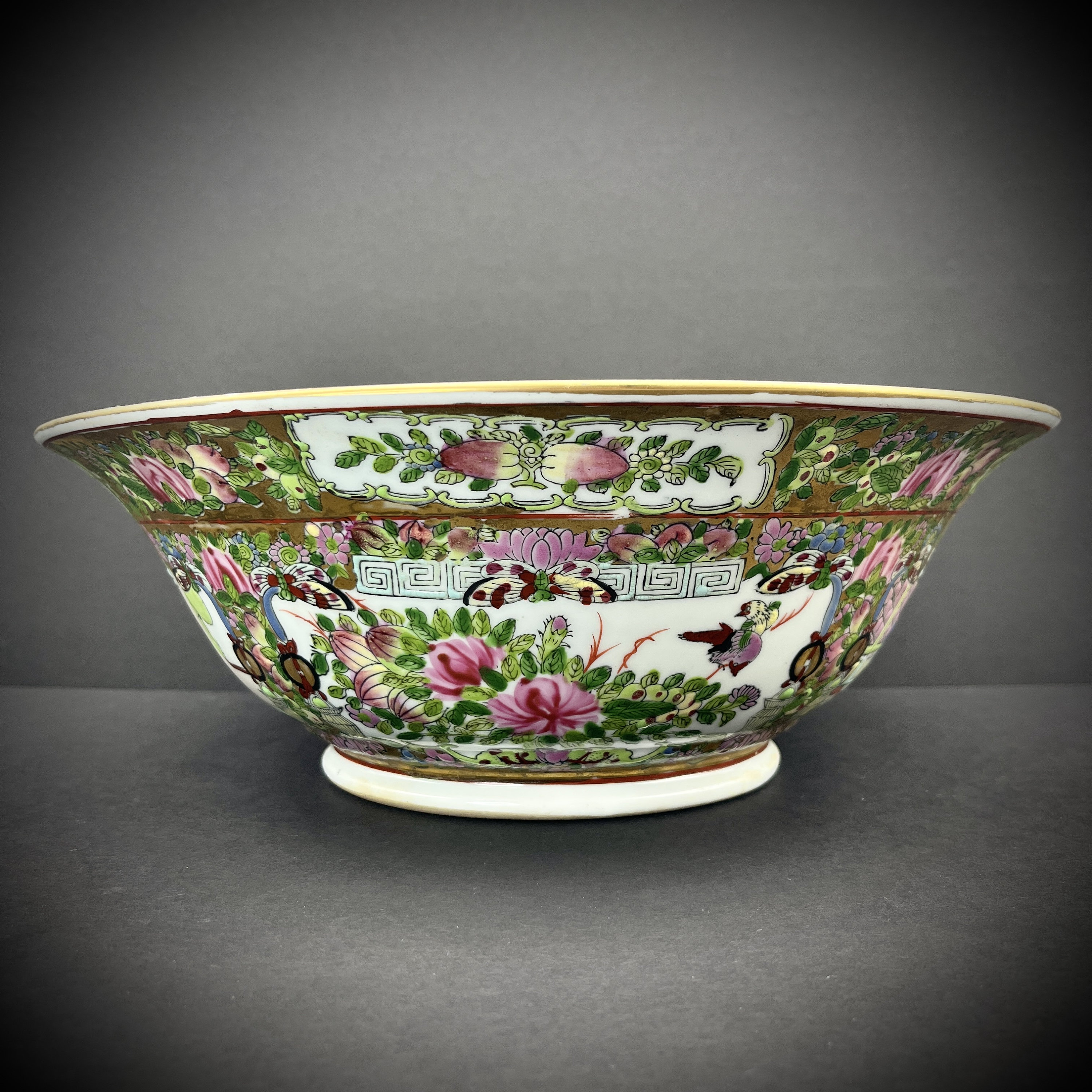 Chinese Famille Rose Medallion Bowl Large Porcelain Punch Bowl Rose ...