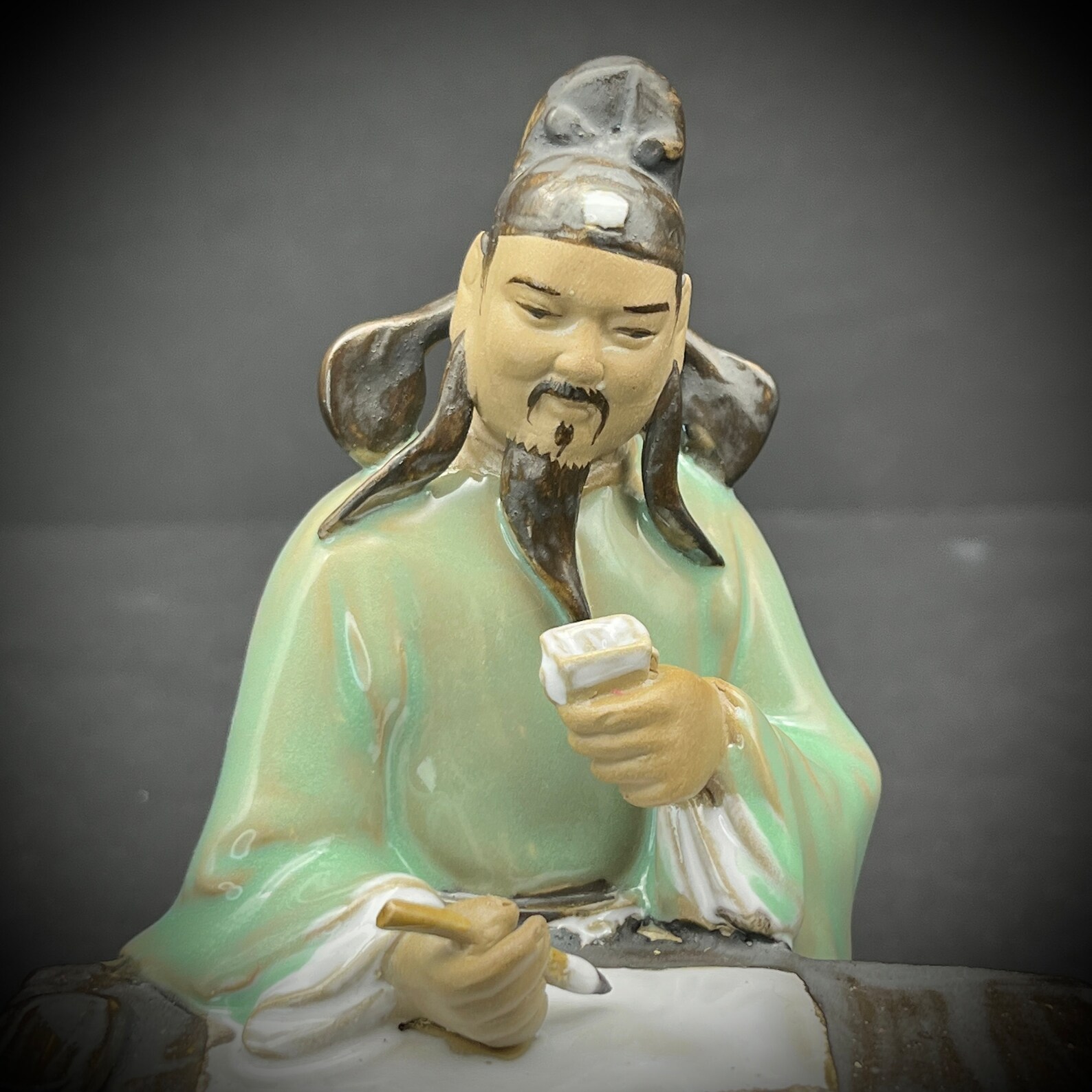 Chinese Poet Li Bai Porcelain Figurine Shiwan Ceramic Mudman Statue ...