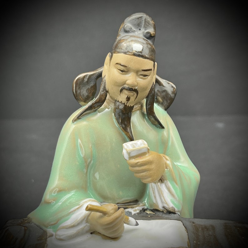 Chinese Poet Li Bai Porcelain Figurine Shiwan Ceramic Mudman Statue ...