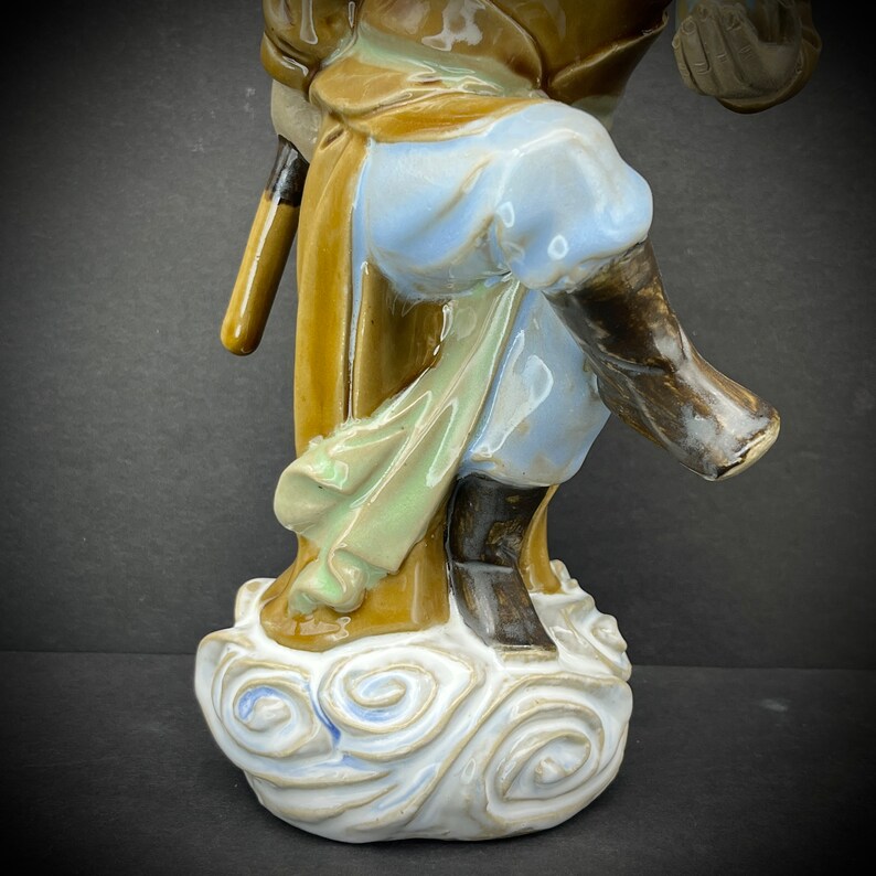 Chinese Monkey King Sun Wukong Porcelain Figurine Shiwan Ceramic Statue ...