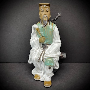 Chinese Lu Dongbin Figurine Eight Immortals Shiwan Mudman Porcelain ...