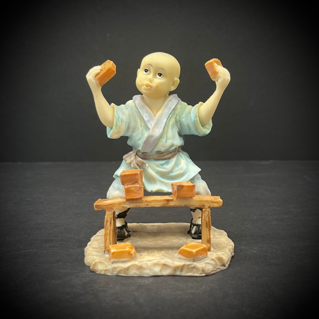 Chinese Young Shaolin Monk Figurine Buddhist Statue 7 Kung Fu Martial ...