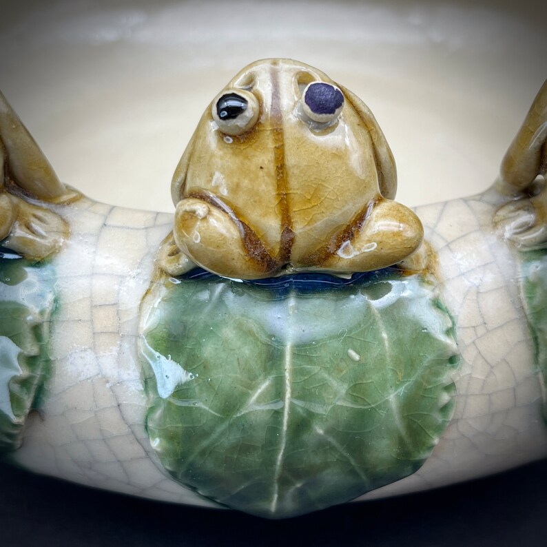 Cute Frog Porcelain Planter Round Flower Pot Pottery Ceramic Vase ...