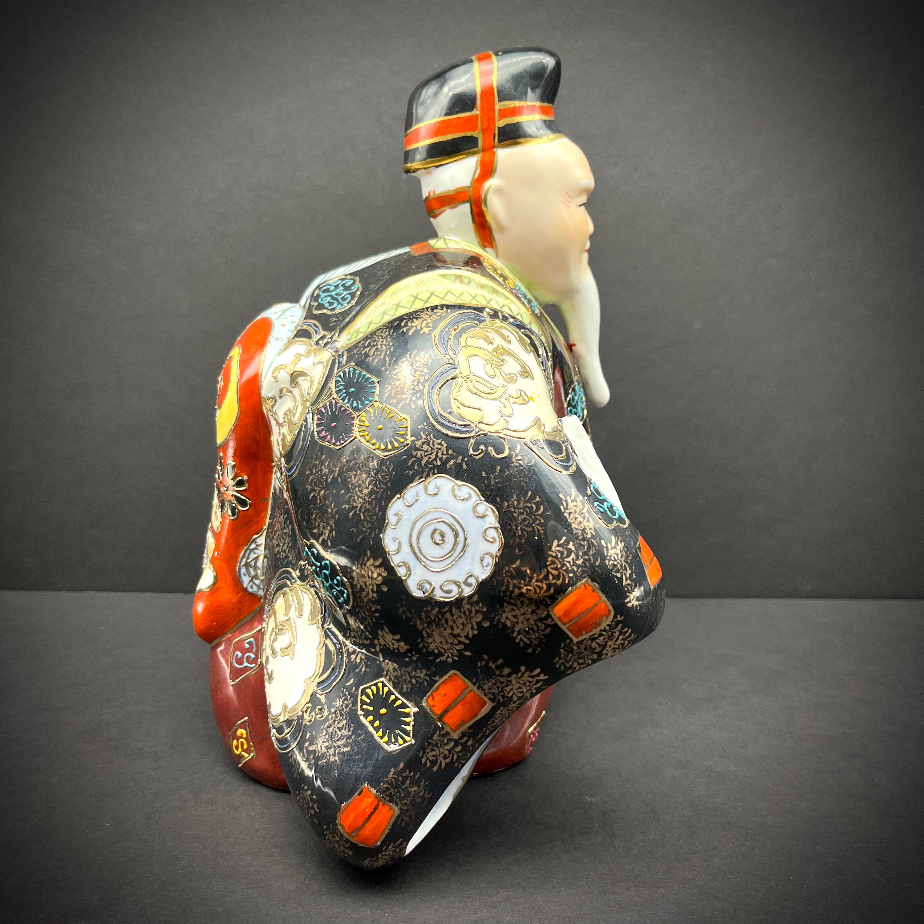 Japanese Porcelain Figurine Noh Dancer Ceramic Statue Kutani Moriage ...