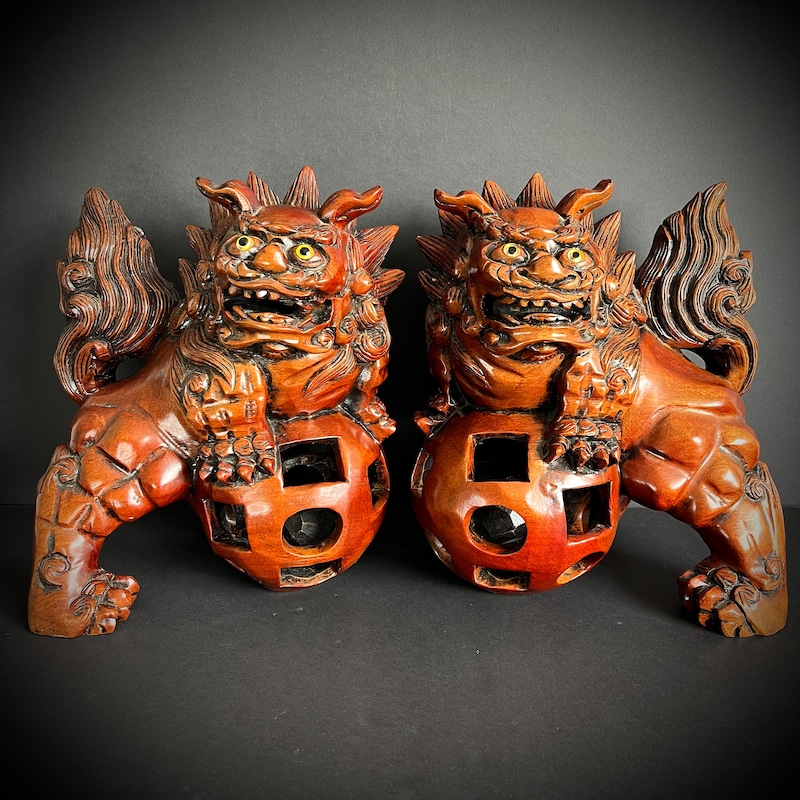 Large Foo Dogs Statue - Etsy