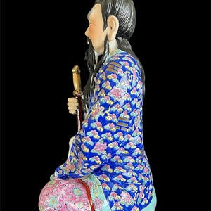 Large Chinese Eight Immortals Lu Dongbin Famille Rose Porcelain Statue ...