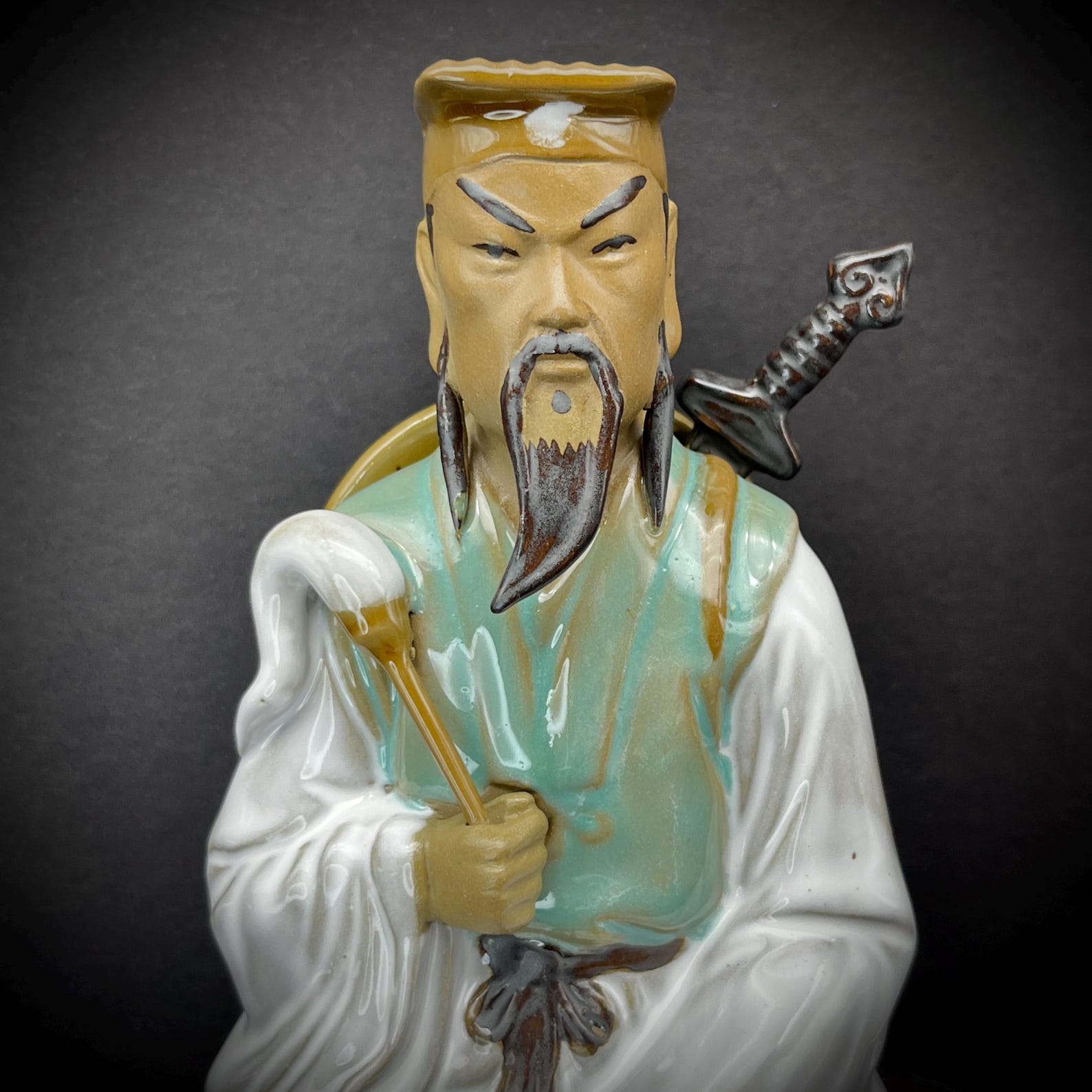 Chinese Lu Dongbin Figurine Eight Immortals Shiwan Mudman Porcelain ...