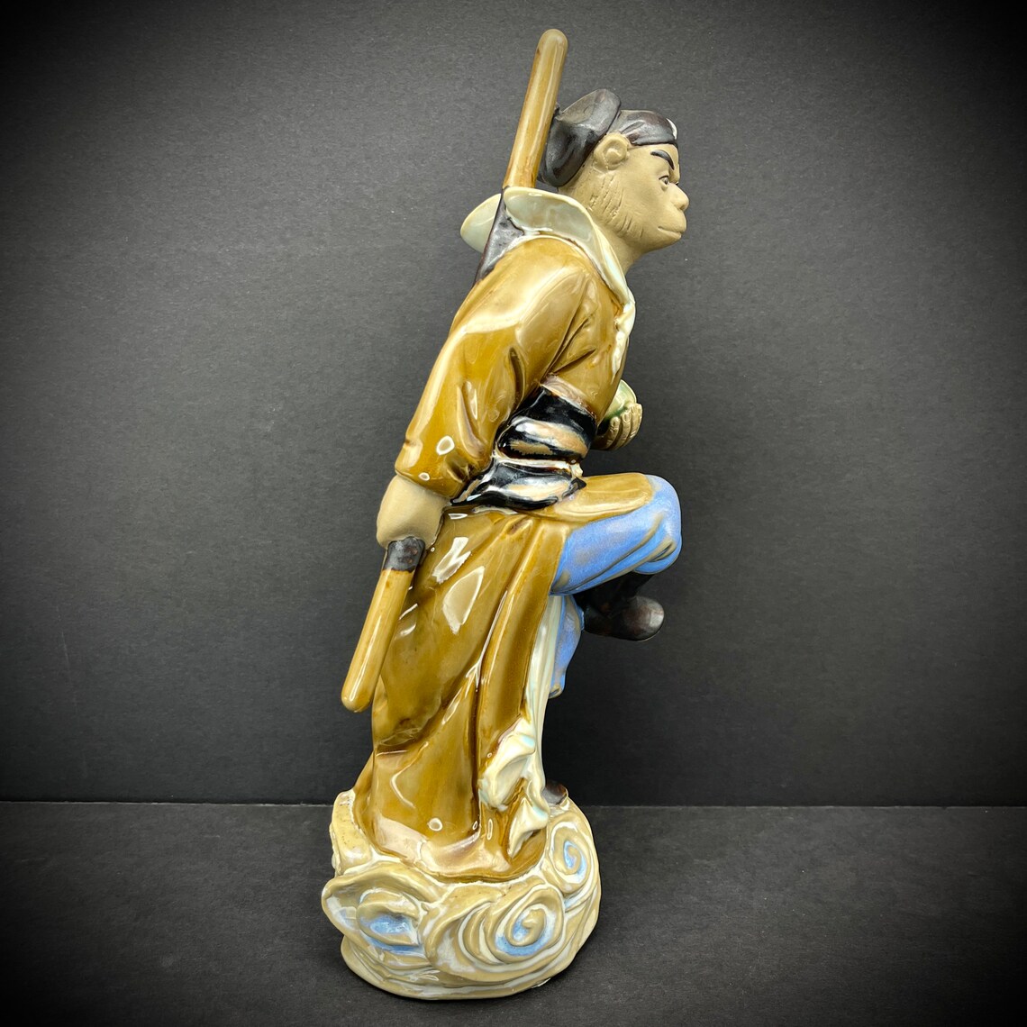 Chinese Monkey King Sun Wukong Porcelain Figurine Shiwan Statue Shekwan ...