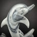 Pair of Gray Marble Stone Dolphins Figurines Statues Sculptures ...