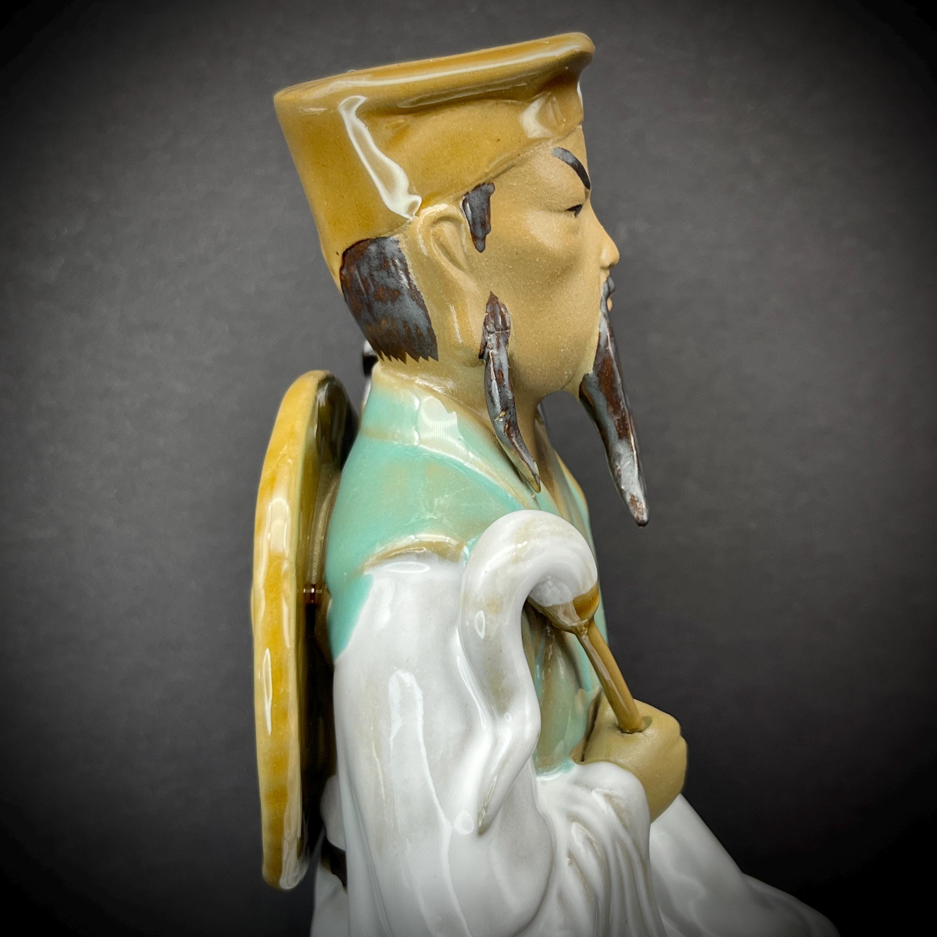 Chinese Lu Dongbin Figurine Eight Immortals Shiwan Mudman Porcelain ...