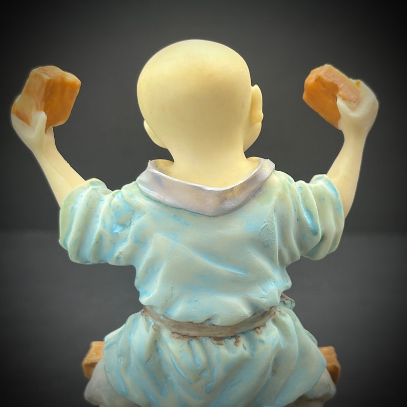 Chinese Young Shaolin Monk Figurine Buddhist Statue 7 Kung Fu Martial ...