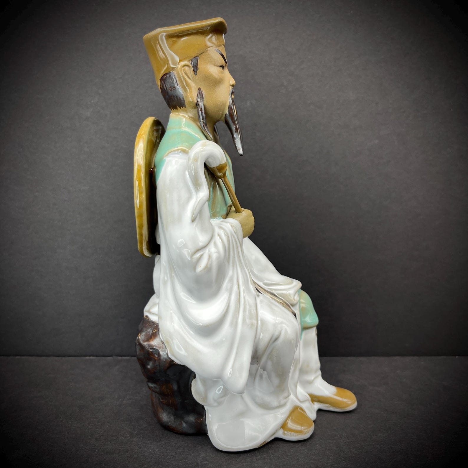 Chinese Lu Dongbin Figurine Eight Immortals Shiwan Mudman Porcelain ...