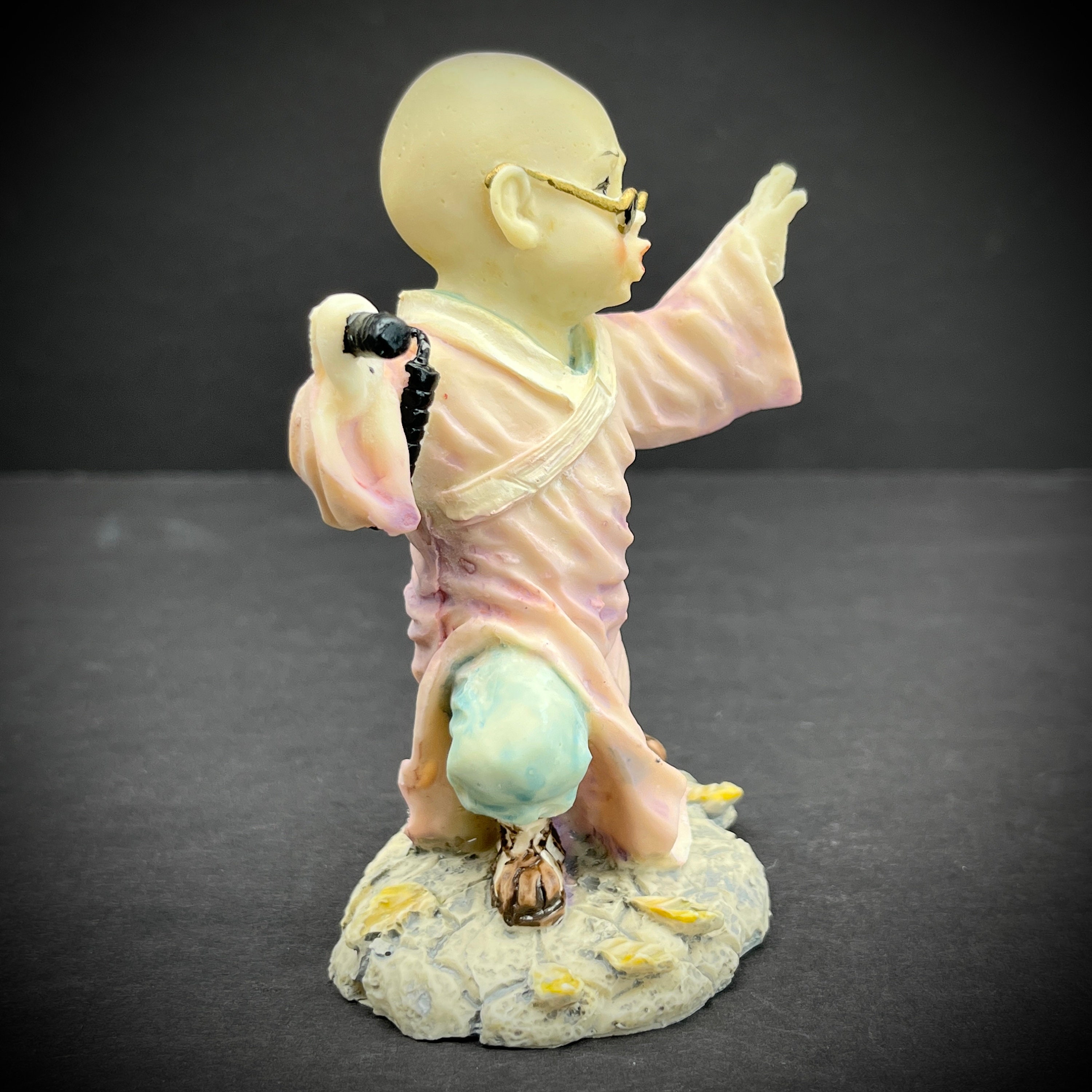 Chinese Young Shaolin Monk Statue Buddhist Figurine 2 Kung Fu Martial ...