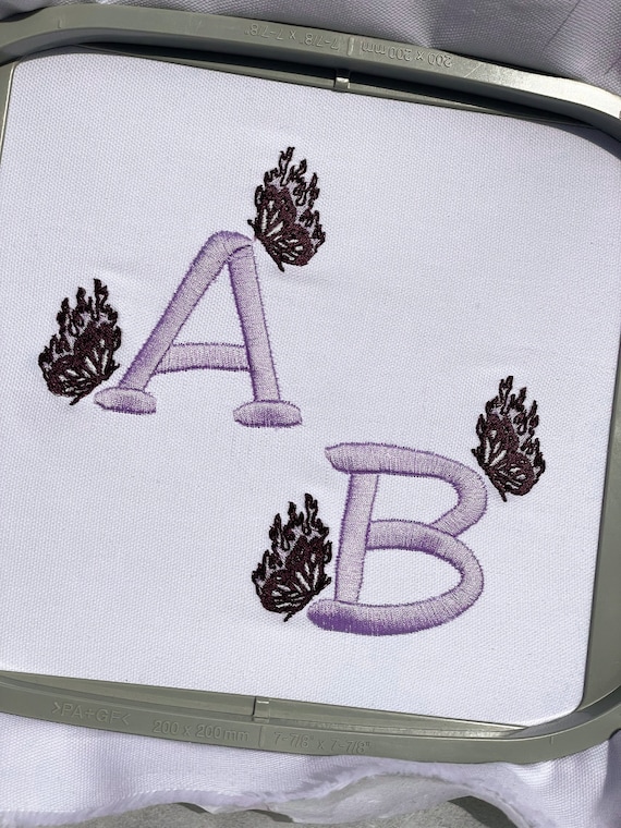 Purple Butterfly Monogram Font Letters Cute Girly Design | Etsy