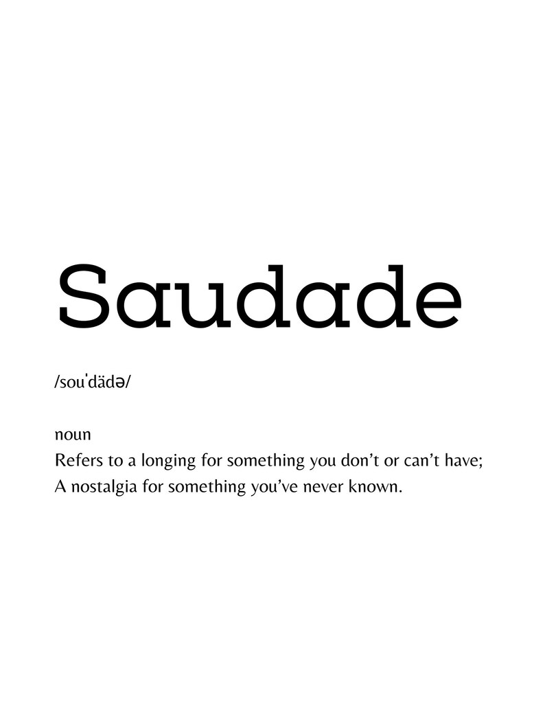Saudade Definition Wall Art Printable Wall Decor - Etsy