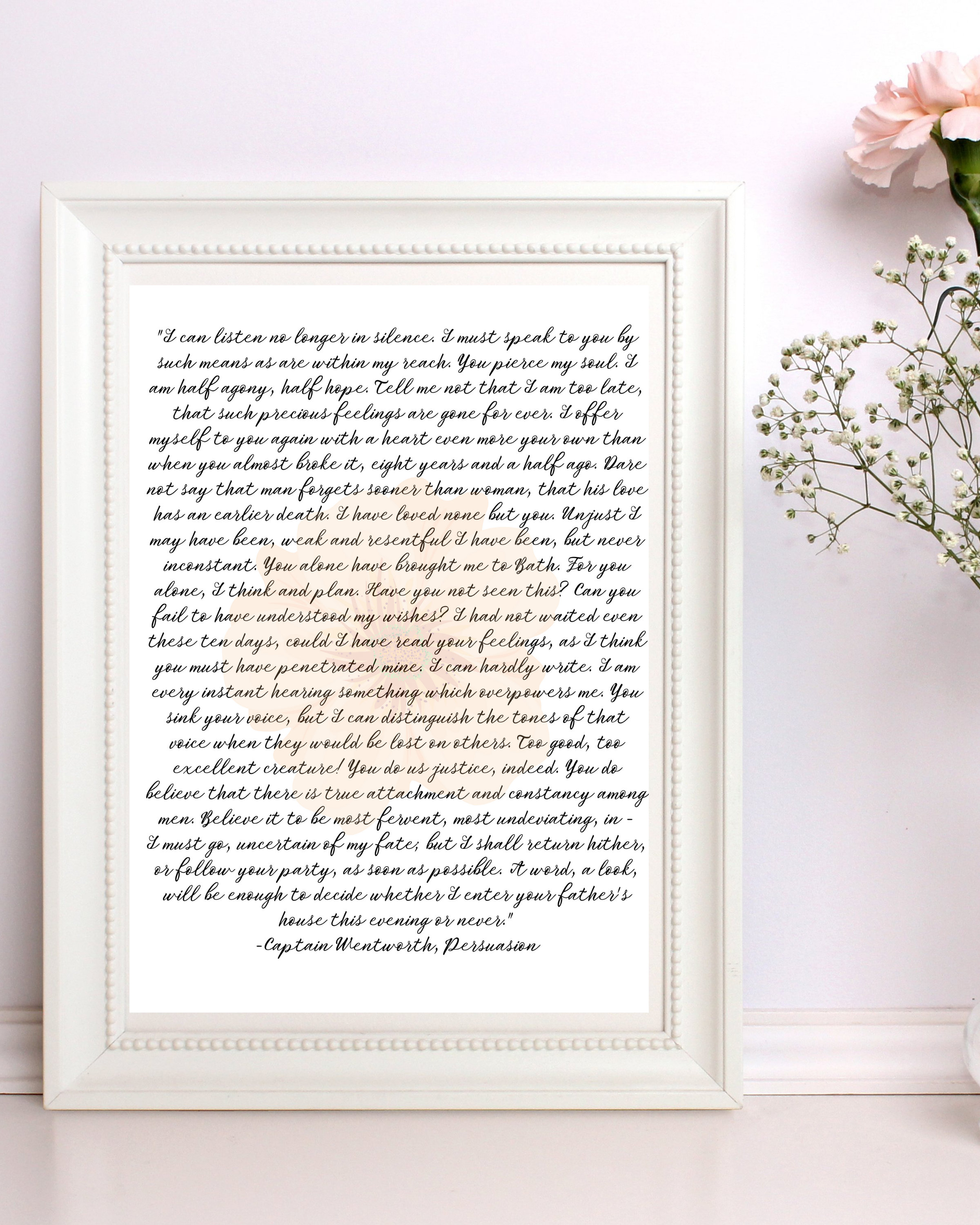 Persuasion Jane Austen Printable Wall Decor - Etsy