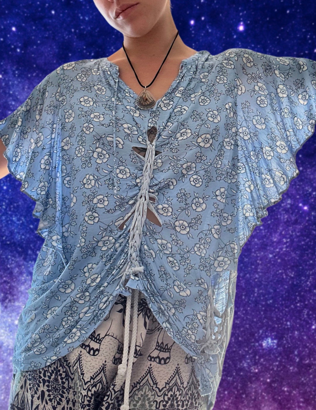 Blue Butterfly Top - Etsy